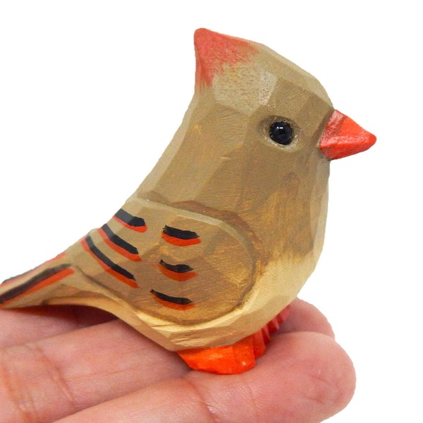 Wood Red Cardinal Statue Figurine - Etsy