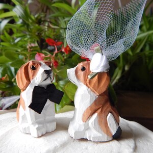 Beagle Dog Figurine Cake Topper Bride & Groom Love Wedding Engagement ...