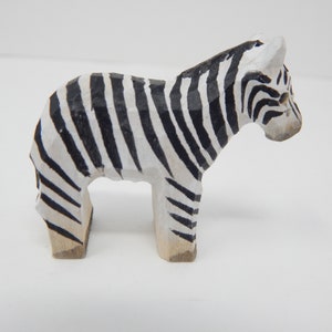 Zebra Wood Figurine Statue Stripe Horse Sculpture Ornament Decor ...