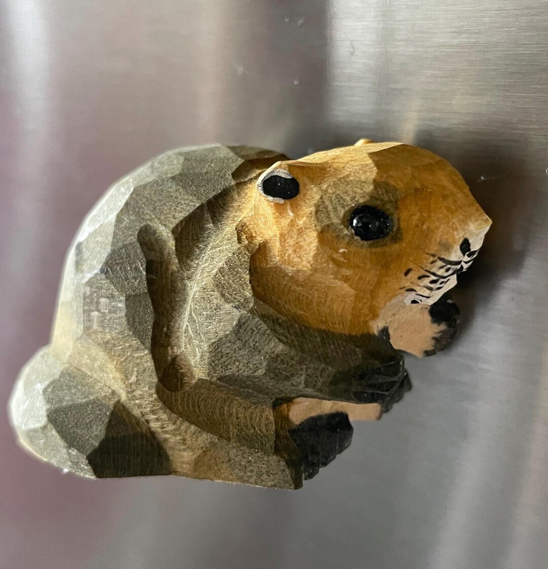 Handmade Carved Wood Beaver Fridge Magnet: Miniature Animal Decor - Etsy