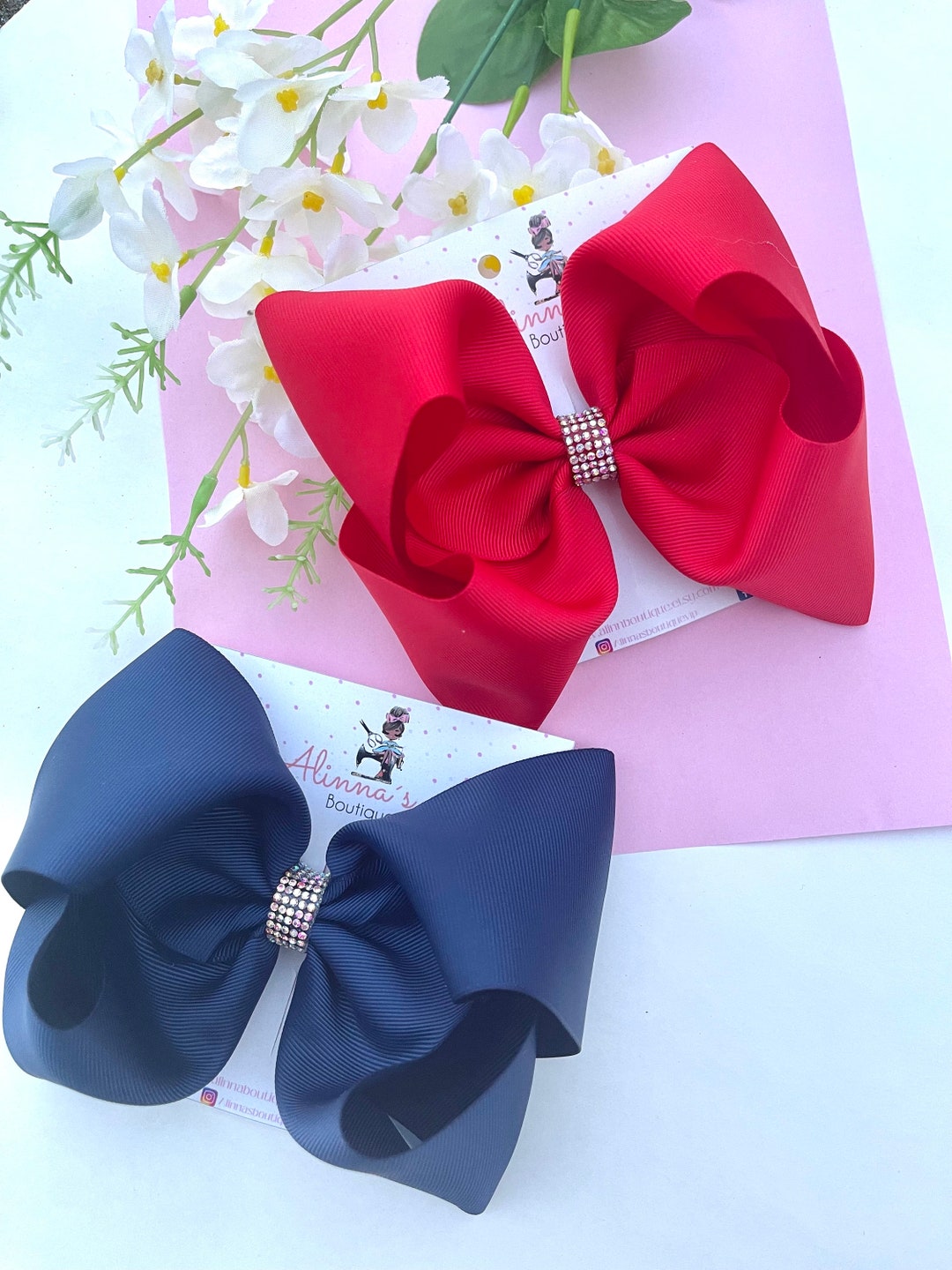 Solid Colors Big Bows , 5” Boutique Bows , Jumbo Hair Bow , Jumbo Hair ...