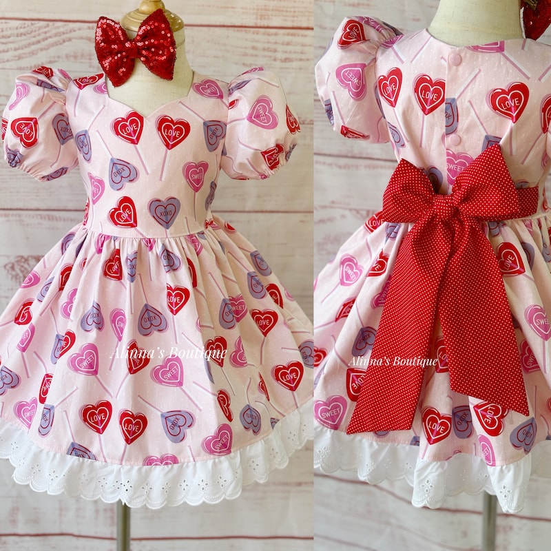 Heart Print Dress - Etsy