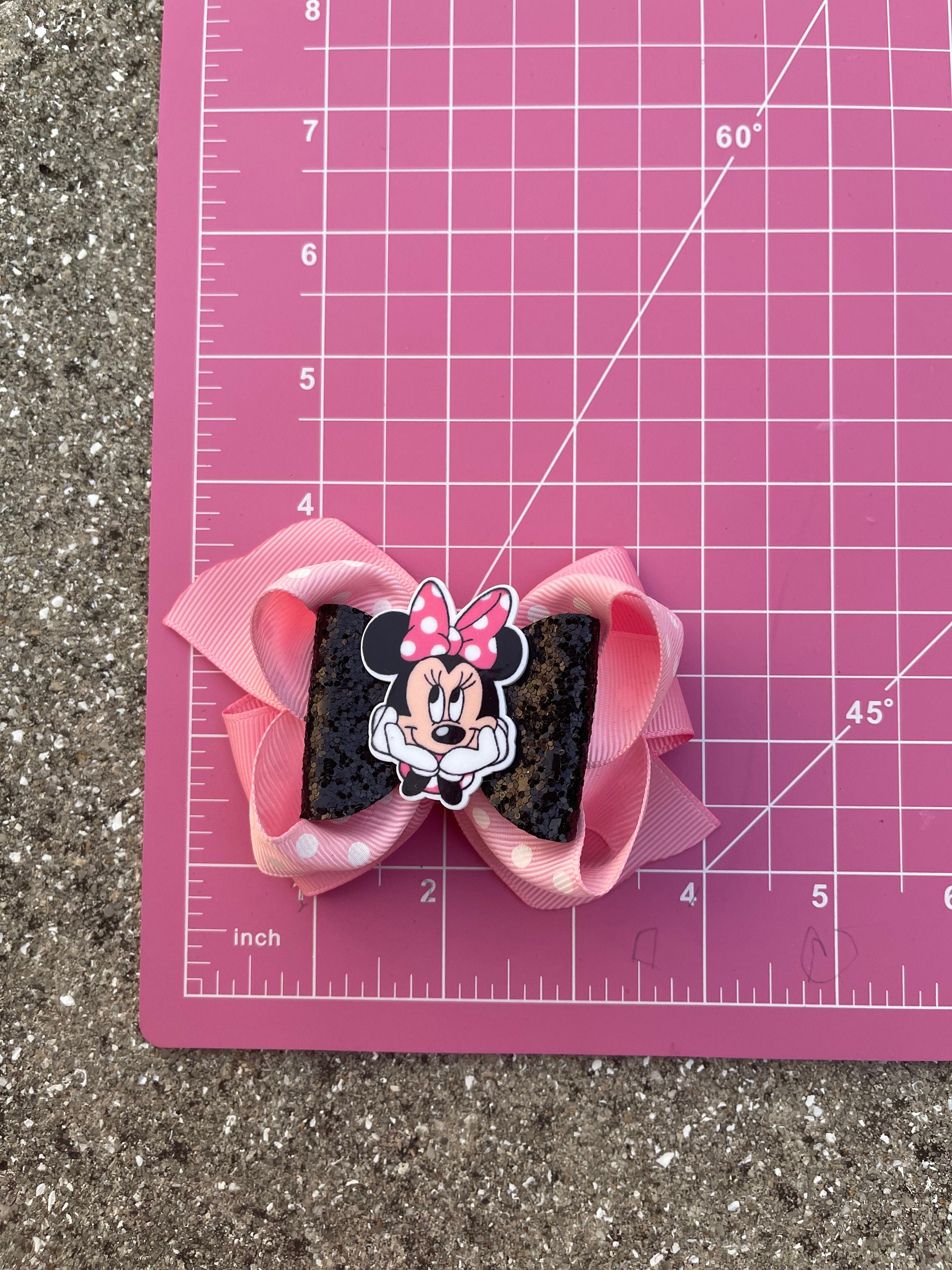 Character Inspired Hair Bows , Mouse Bows Set , Minnie Pig Tail Bows ...