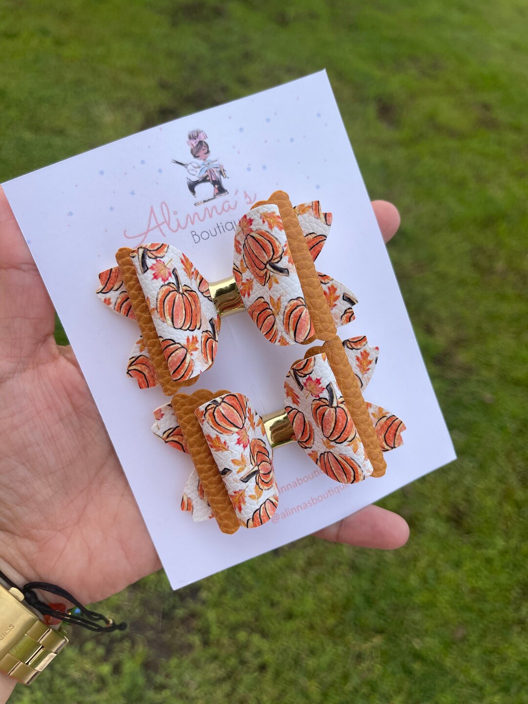 Fall Inspired Bows , Fall Pigtail Bows , Pigtail Bows - Etsy