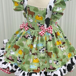 Farm Theme Dress for Girl, Girl Farm Dress, Farm Birthday Dress, Cow ...