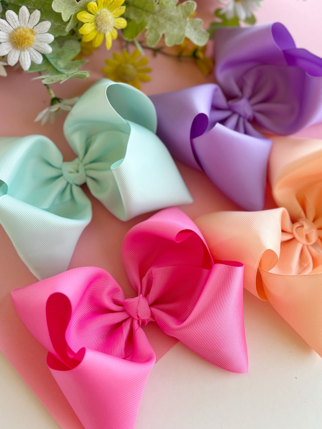 Large Hair Bows , Boutique Bows , Jumbo Hair Bow , Spring Colors Hair ...