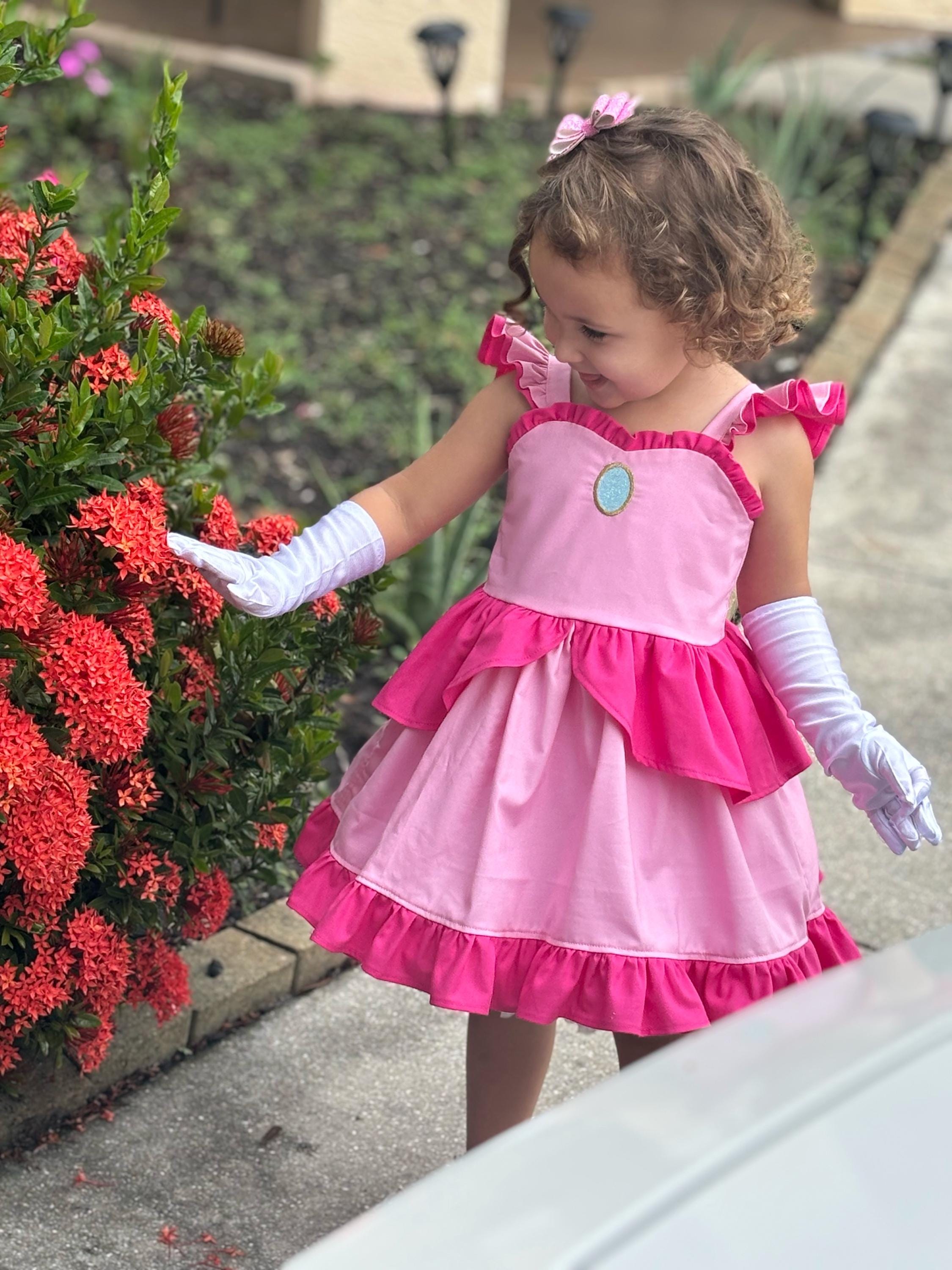 Girls Princess Peach Dress , Princess Peach Inspired Dress , Princess ...