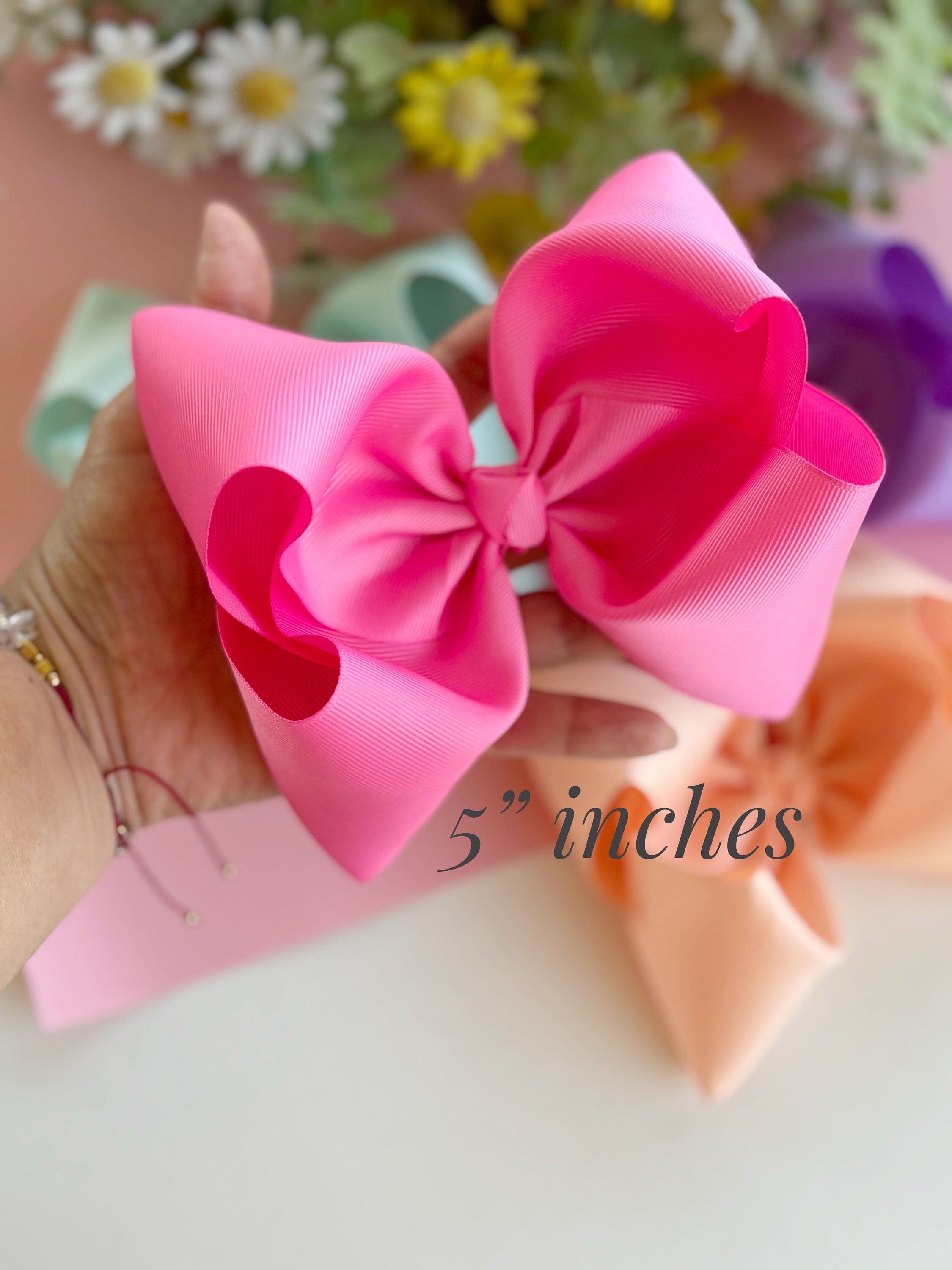 Large Hair Bows , Boutique Bows , Jumbo Hair Bow , Spring Colors Hair ...