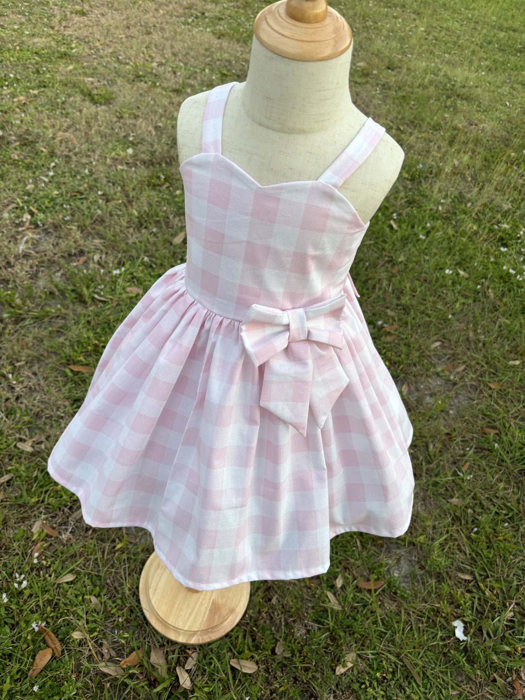 Pink Gingham Girl Dress, Pink Gingham Dress Toddler, Barbie Inspired ...