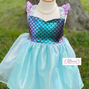 Girls' Mermaid Dress, Mermaid Toddler Costume, Mermaid Birthday Dress ...