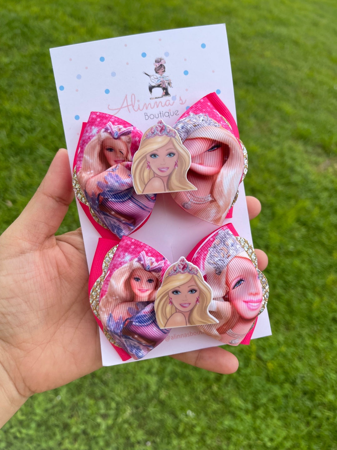 Barbie Inspired Bows Doll Birthday Bows Barbie Inspired Hair - Etsy