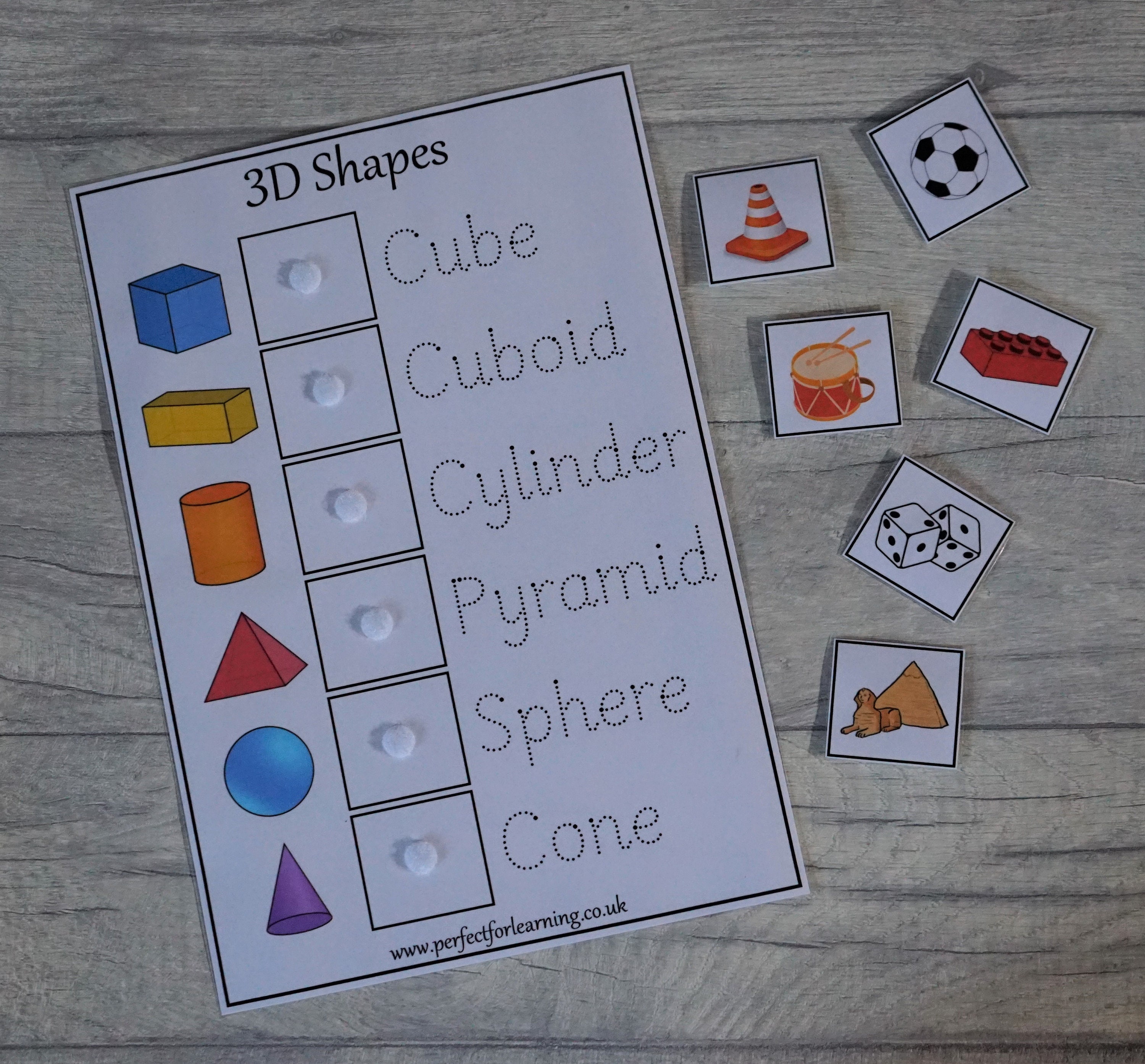 3D Shapes Matching Activity - Etsy