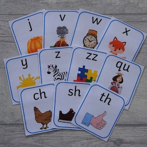 Phase 3 Phonics Flashcards With Images Starting School Early - Etsy