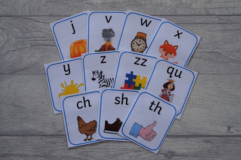 Phase 3 Phonics Flashcards With Images Starting School Early - Etsy