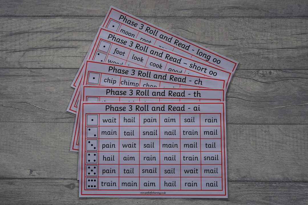 Roll & Read Phonics Game (choice of 5 Sheets - See Sounds Below) - Etsy UK