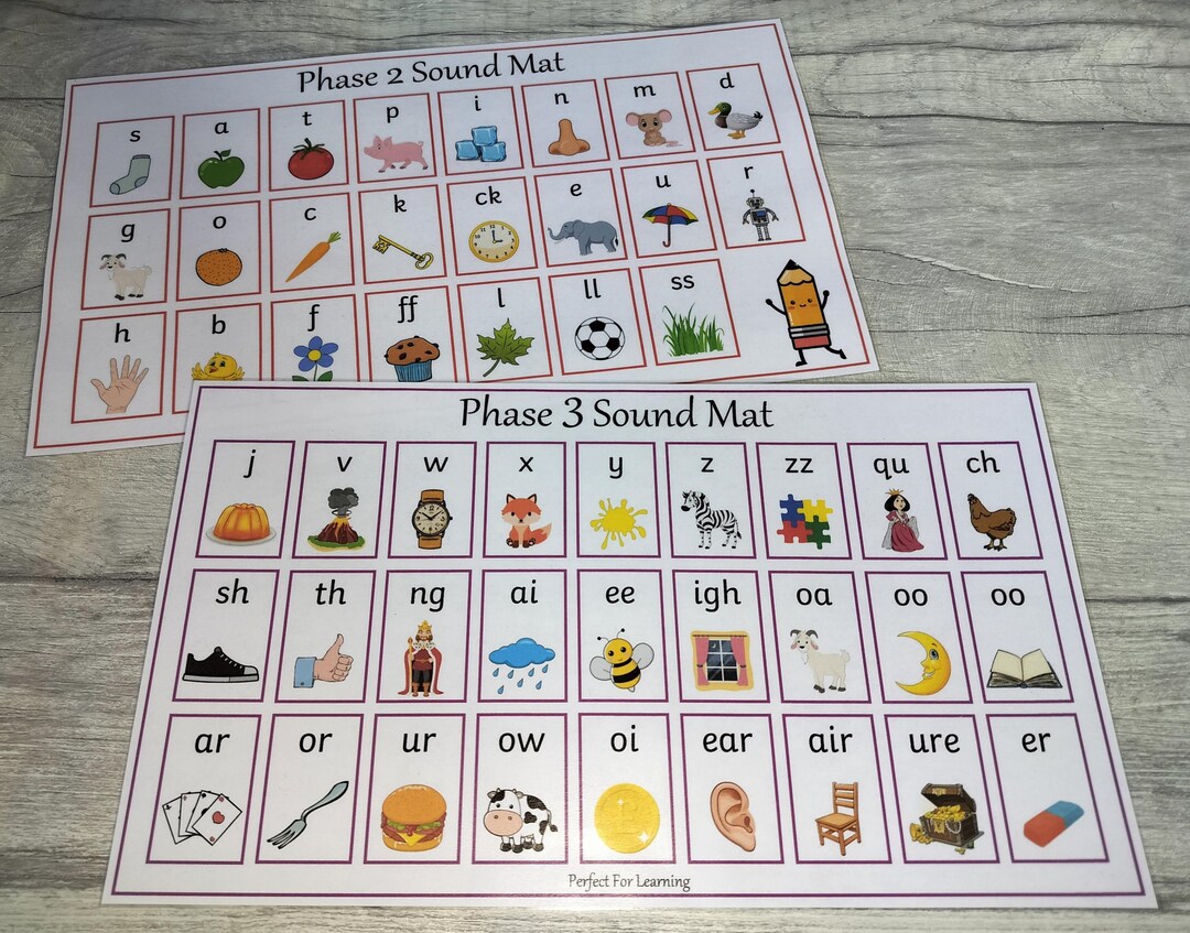 Phonics Sound Mats X2 Phase 2 & 3 - Etsy UK