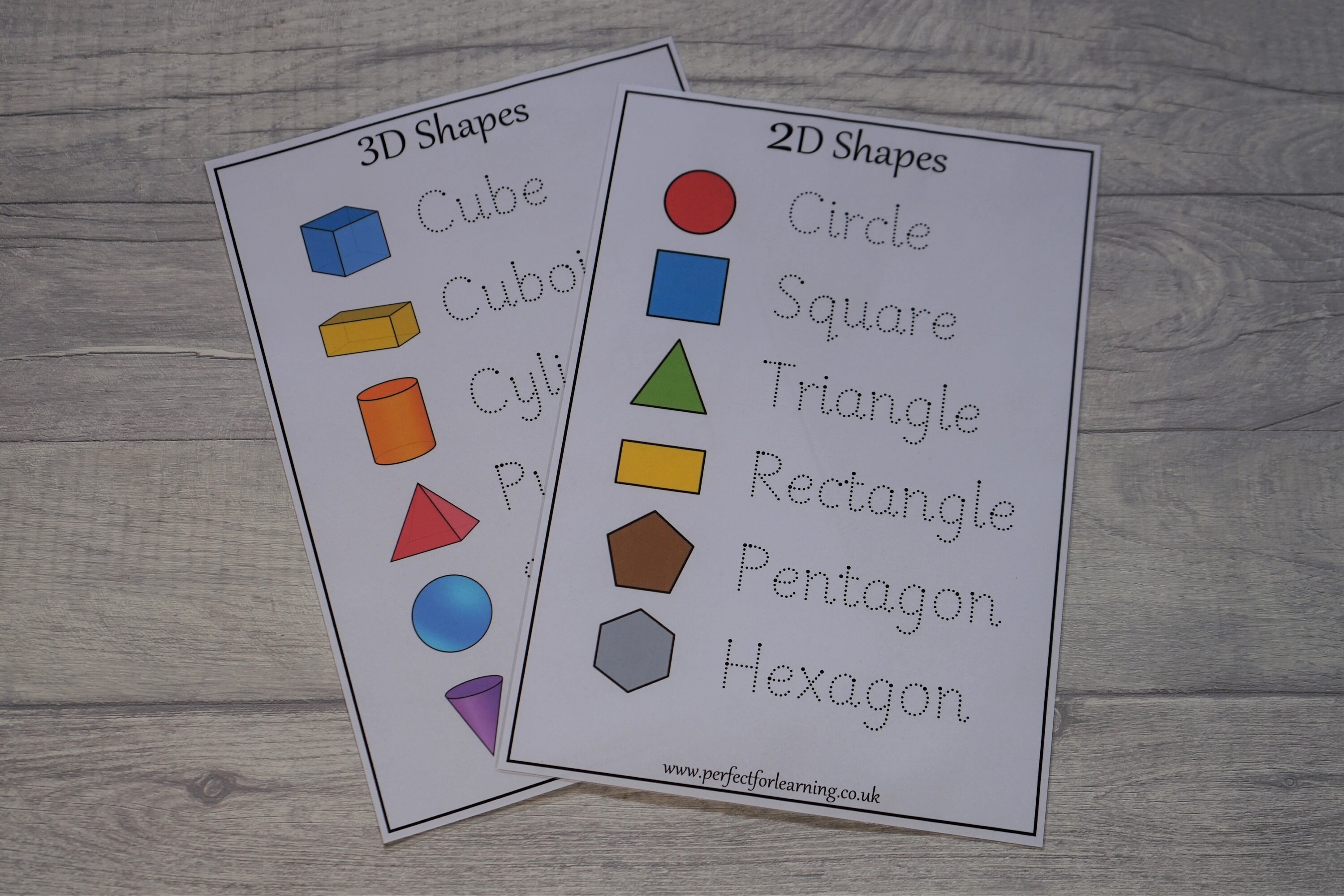 2D and 3D Shape Handwriting Activities - Etsy UK