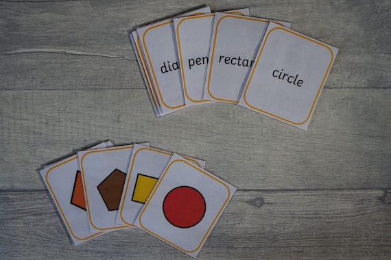 2D Shapes Matching Flashcards - Etsy