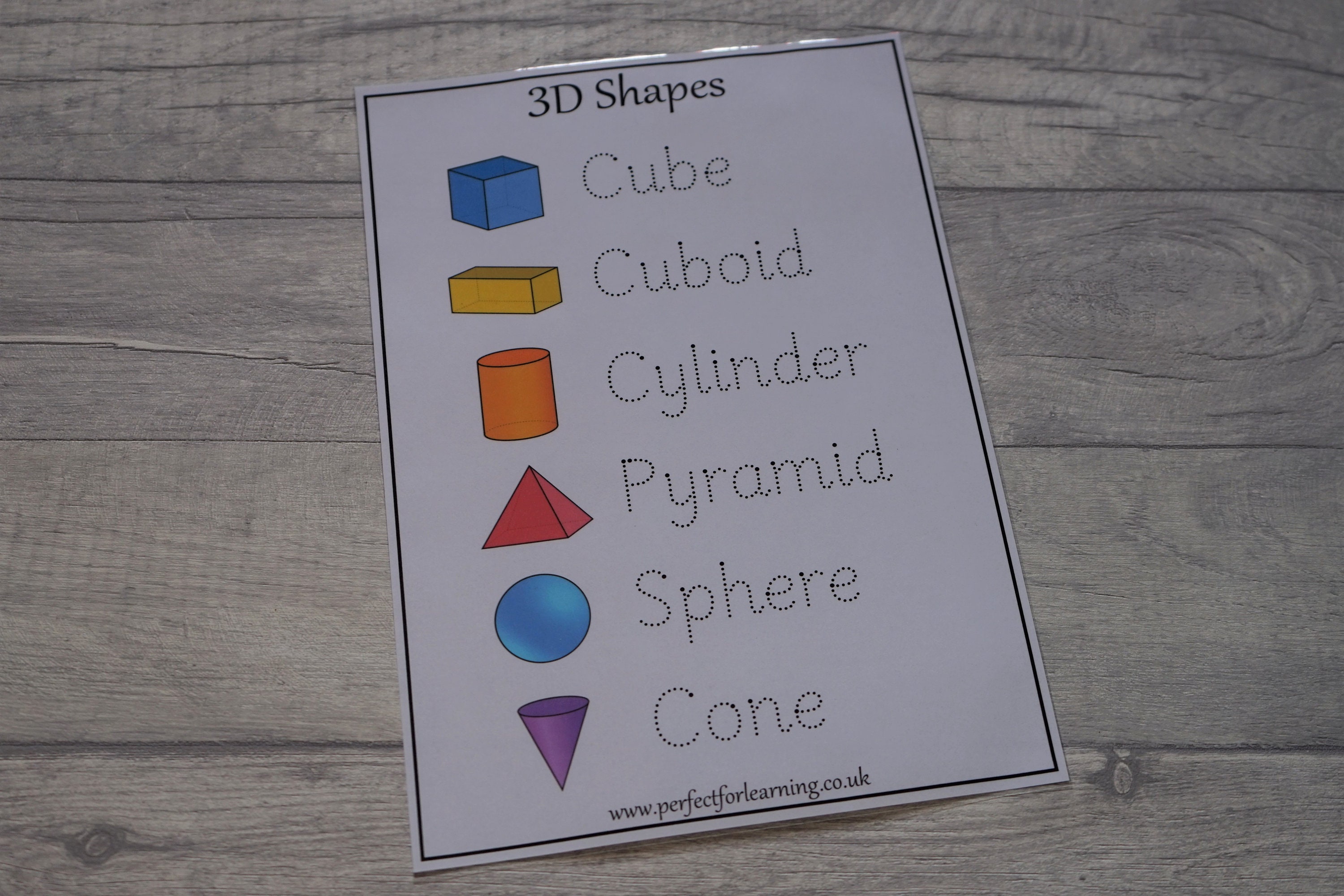 2D and 3D Shape Handwriting Activities - Etsy UK
