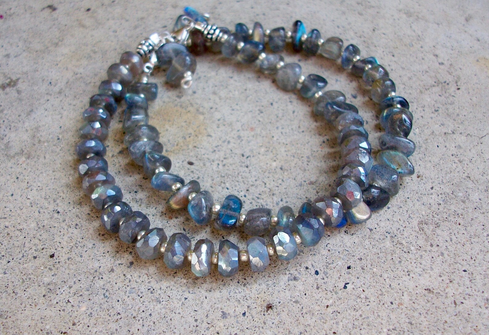 Labradorite Bracelet Flash Labradorite Chip Bracelet Big Chunky ...