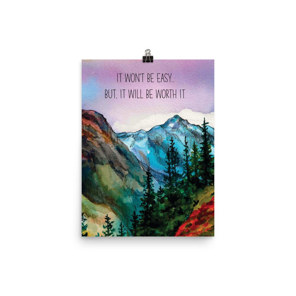 Motivational Poster Northern Cascades Watercolor Art Print - Etsy