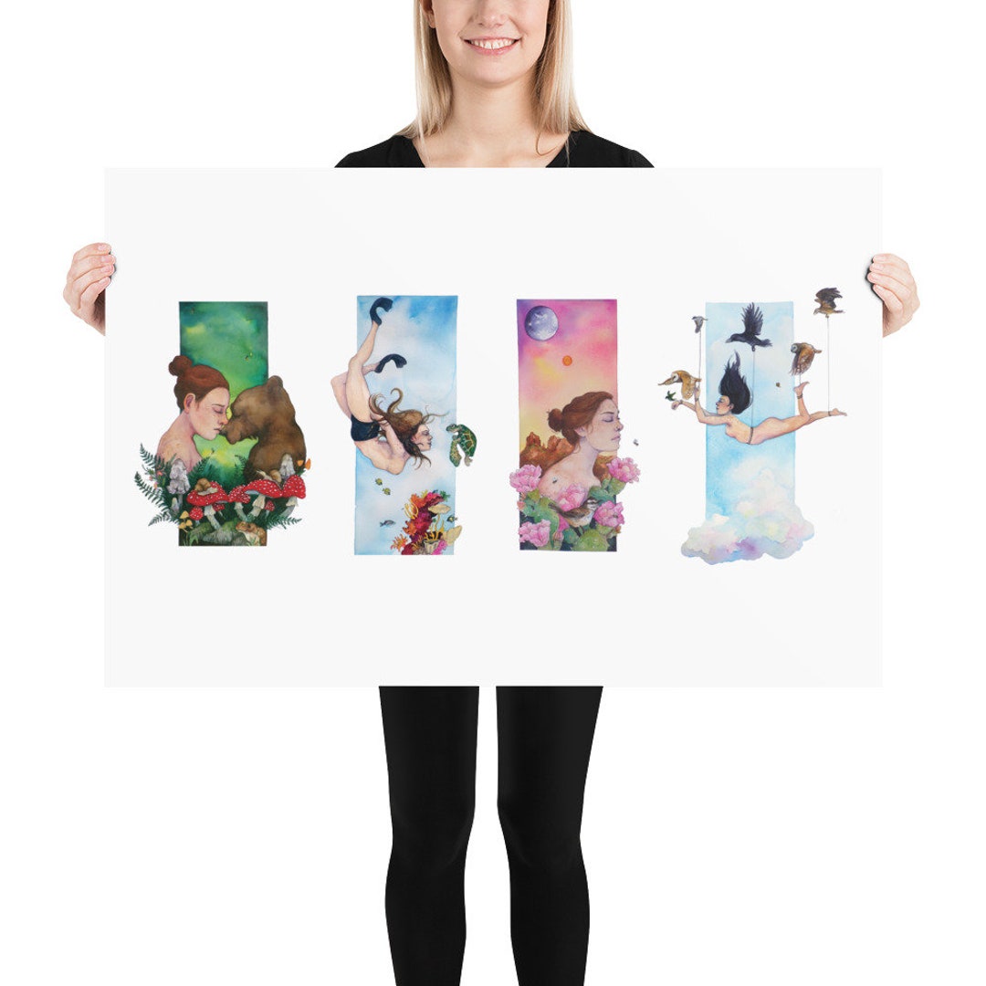 Earth Water Fire Wind Elements Poster - Etsy