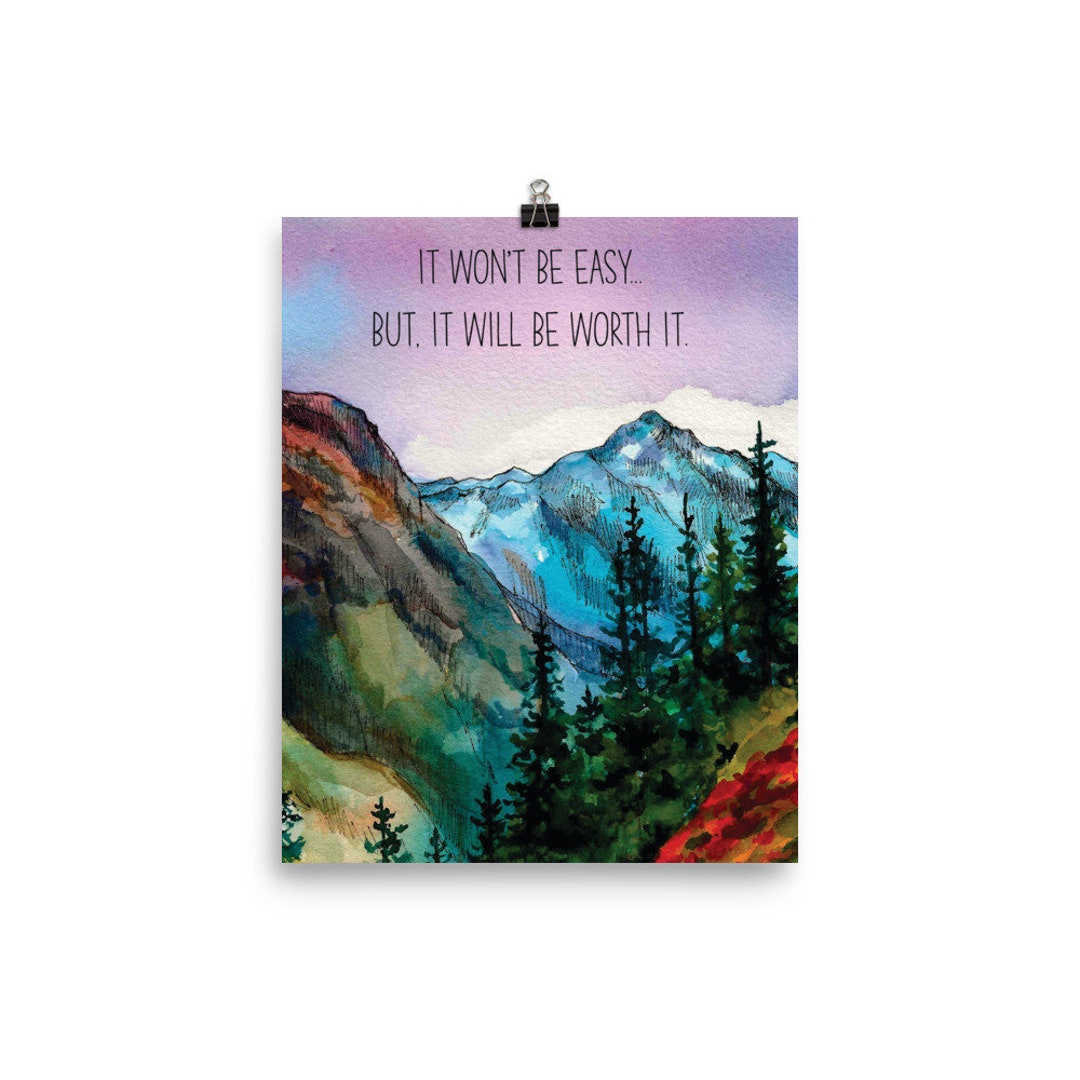 Motivational Poster Northern Cascades Watercolor Art Print - Etsy