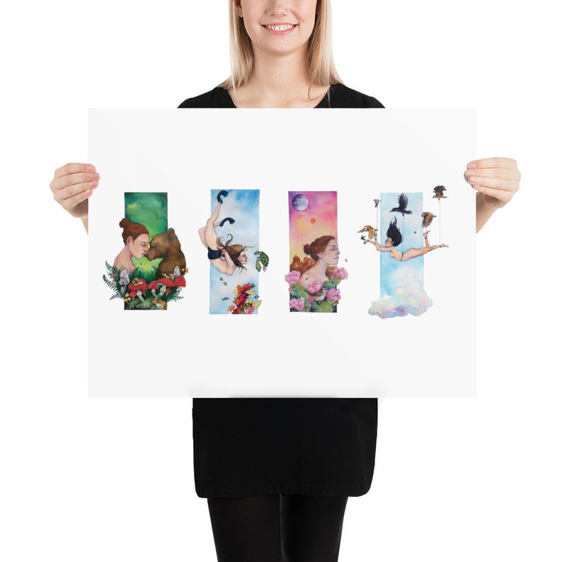 Earth Water Fire Wind Elements Poster - Etsy