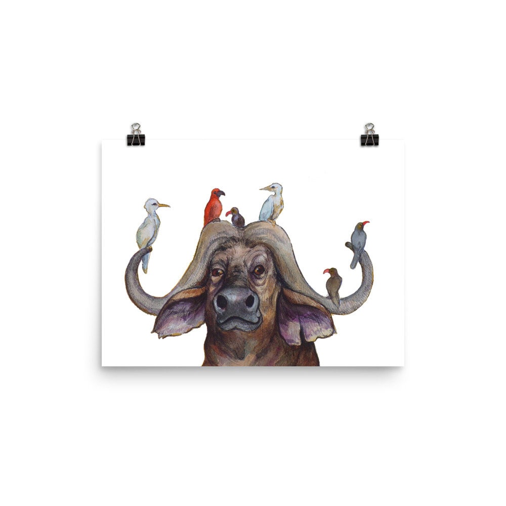 Water Buffalo Watercolor Art Print - Etsy