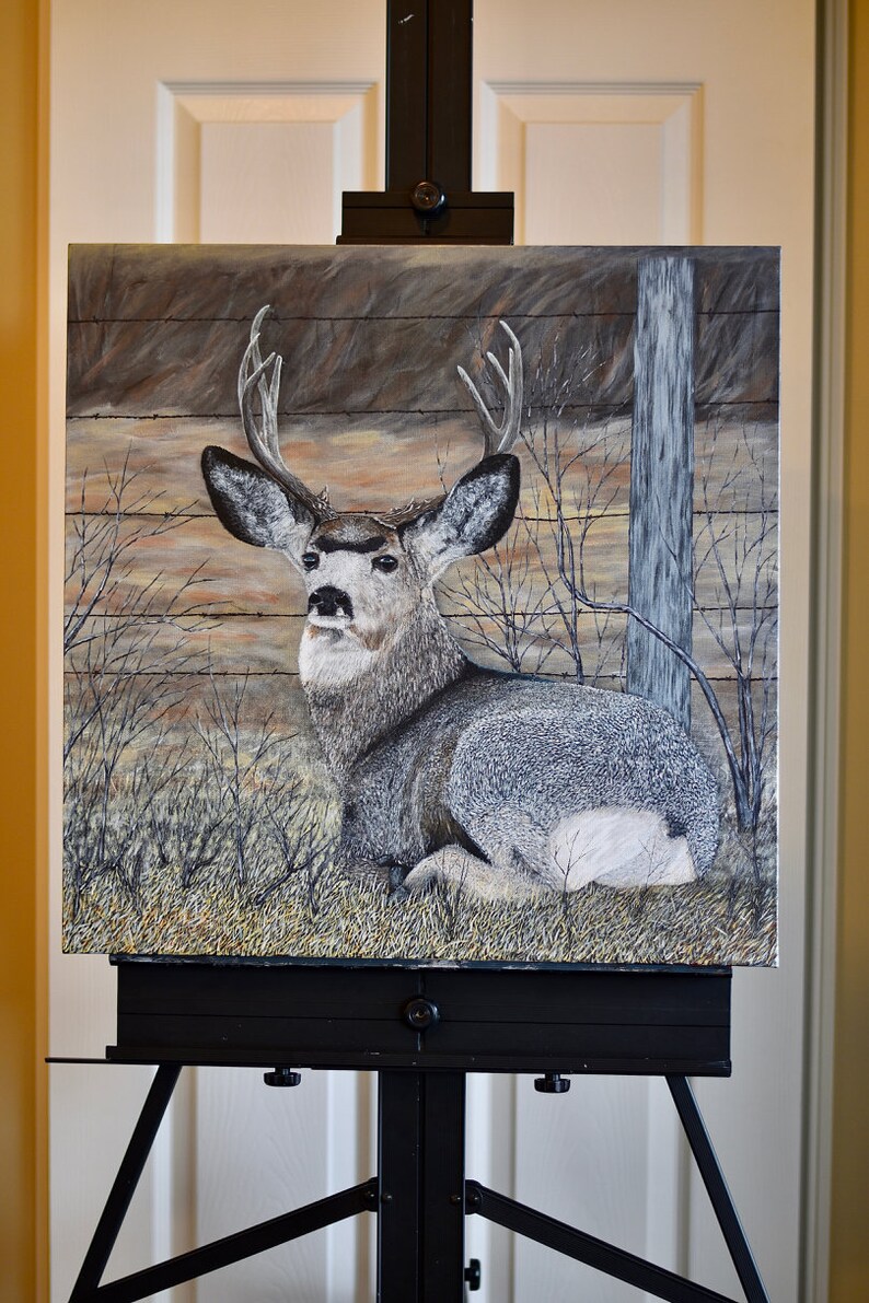 Mule Deer in the Brush Original Acrylic Painting and Fine Art - Etsy