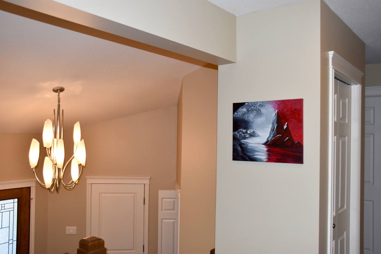 Red Oblivion Acrylic Painting - Etsy