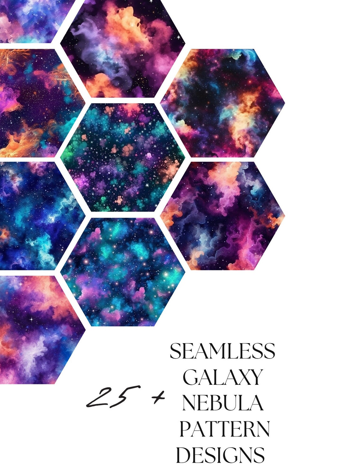 25 Seamless Galaxy Nebula Pattern Bundle, 25 Pack Nebula Patterns ...