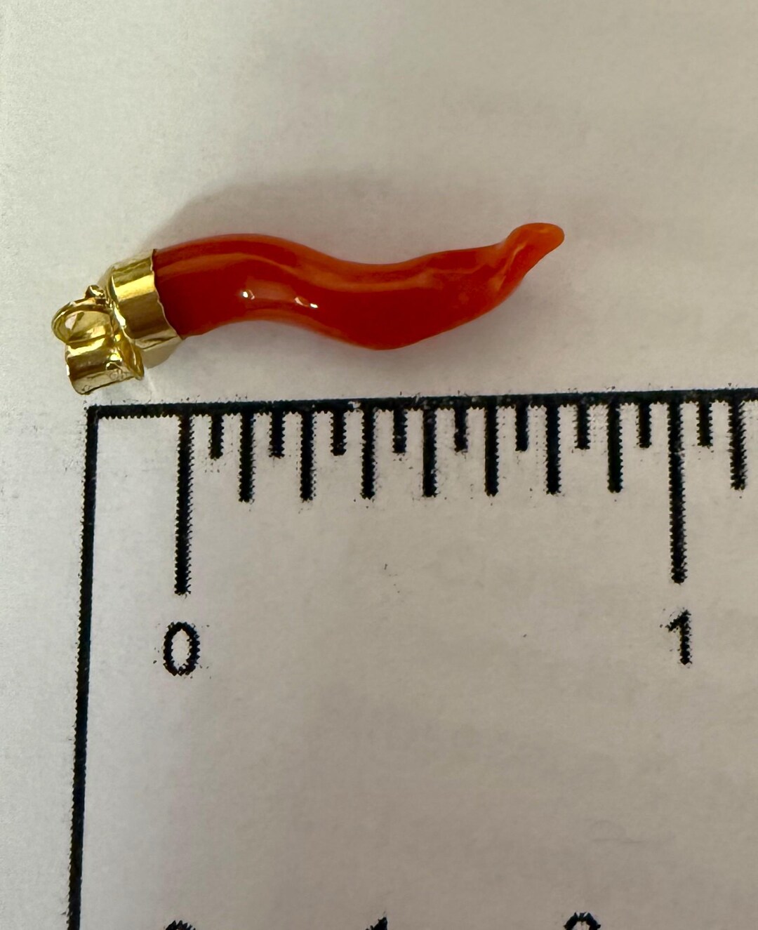 Unique Shape Good Luck Red Coral Charms - Horn (cornetto, Cornicello ...