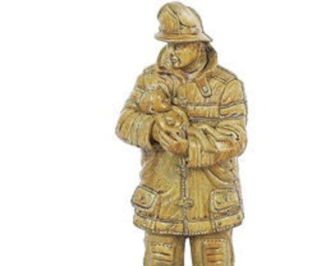 19 Male Tall Fireman Firefighter Fire Department Statue Resin Figure ...