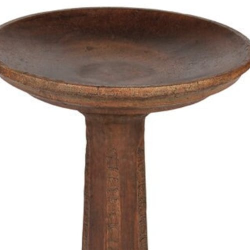 Solid Rock Stoneworks Large Column Birdbath 30in Tall Rust - Etsy