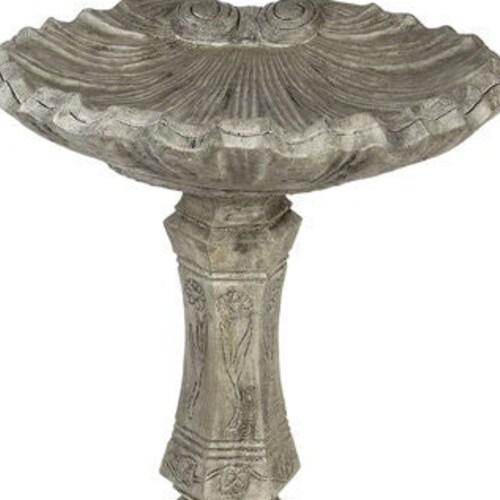 Solid Rock Stoneworks Large Column Birdbath 30in Tall Rust - Etsy