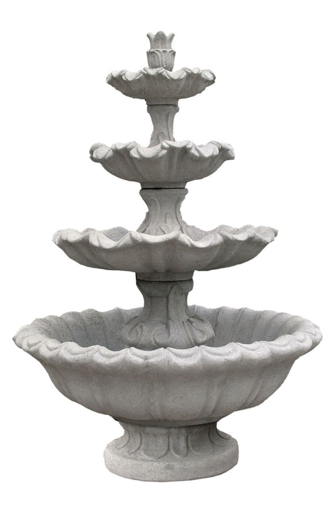 Solid Rock Stoneworks Extra Large Concrete Scroll Fountain- 72" Tall - Etsy