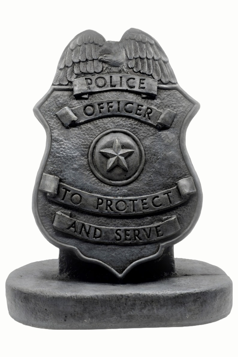 Solid Rock Stoneworks Police Badge- 17in Tall- Indigo - Etsy