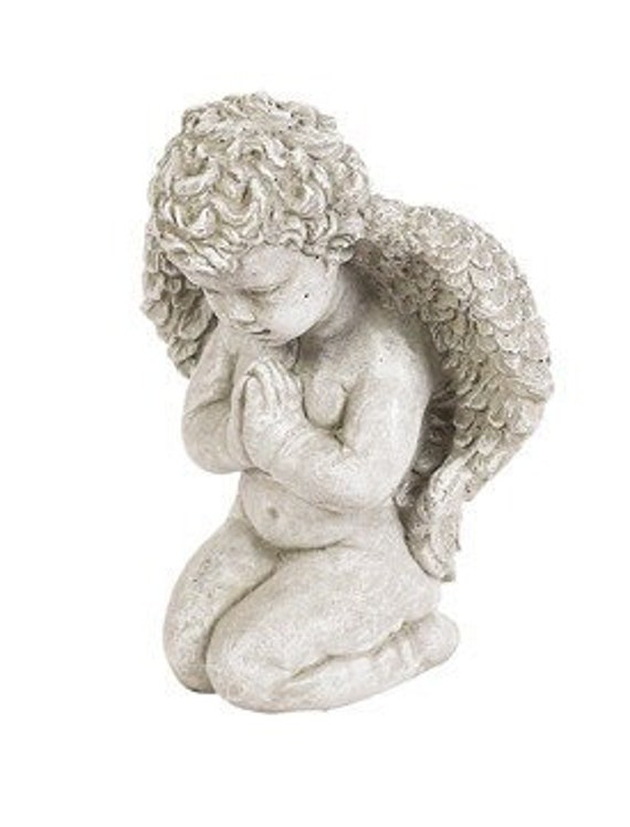 Solid Rock Stoneworks Med. Praying Angel 13in Tall Marble | Etsy