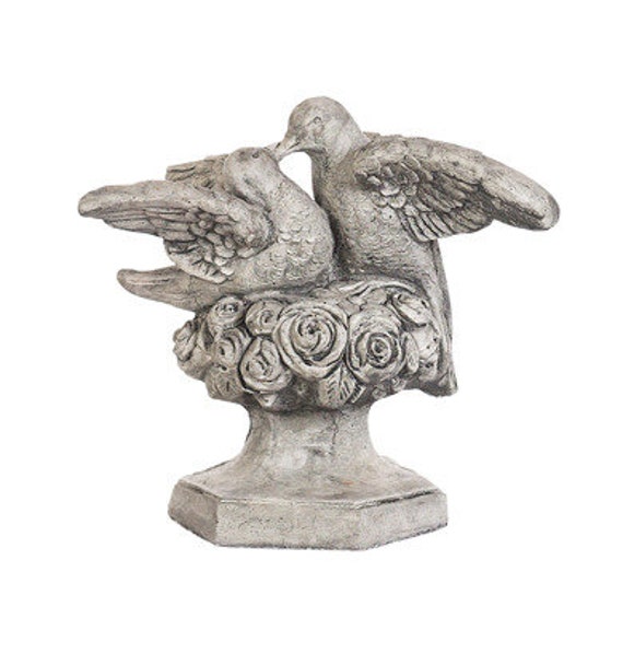 Solid Rock Stoneworks Kissing Doves 16in Tall Preaged - Etsy