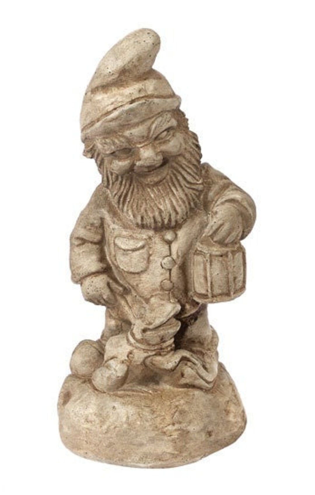 Solid Rock Stoneworks Dwarf With Lantern 13in Tall Buff - Etsy