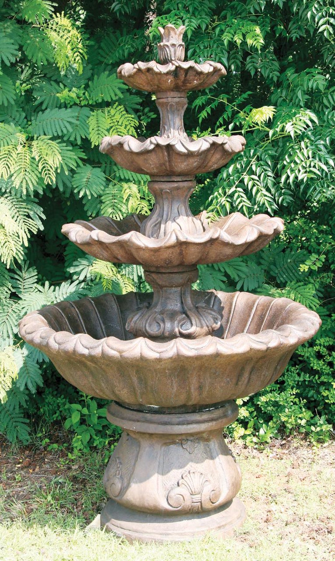 Solid Rock Stoneworks Extra Large Scroll Leaf Fountain- 84" Tall - Etsy