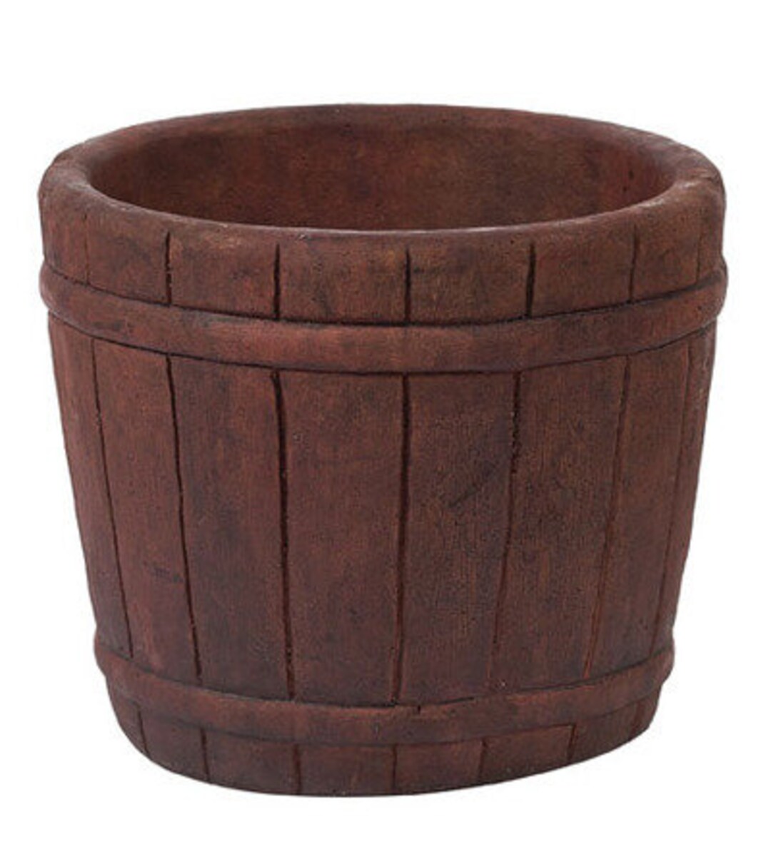 Solid Rock Stoneworks Oak Water Bucket Planter- 11in Tall- Walnut - Etsy