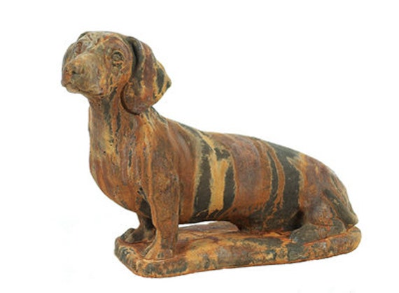 Solid Rock Stoneworks Large Dachshund 14in Tall Rust | Etsy