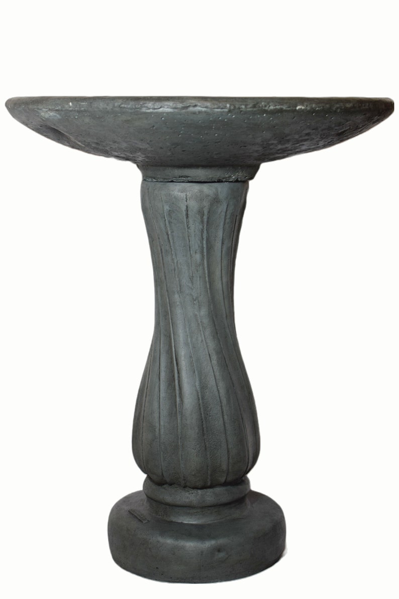 Solid Rock Stoneworks Spiral Birdbath 29in Tall Indigo - Etsy