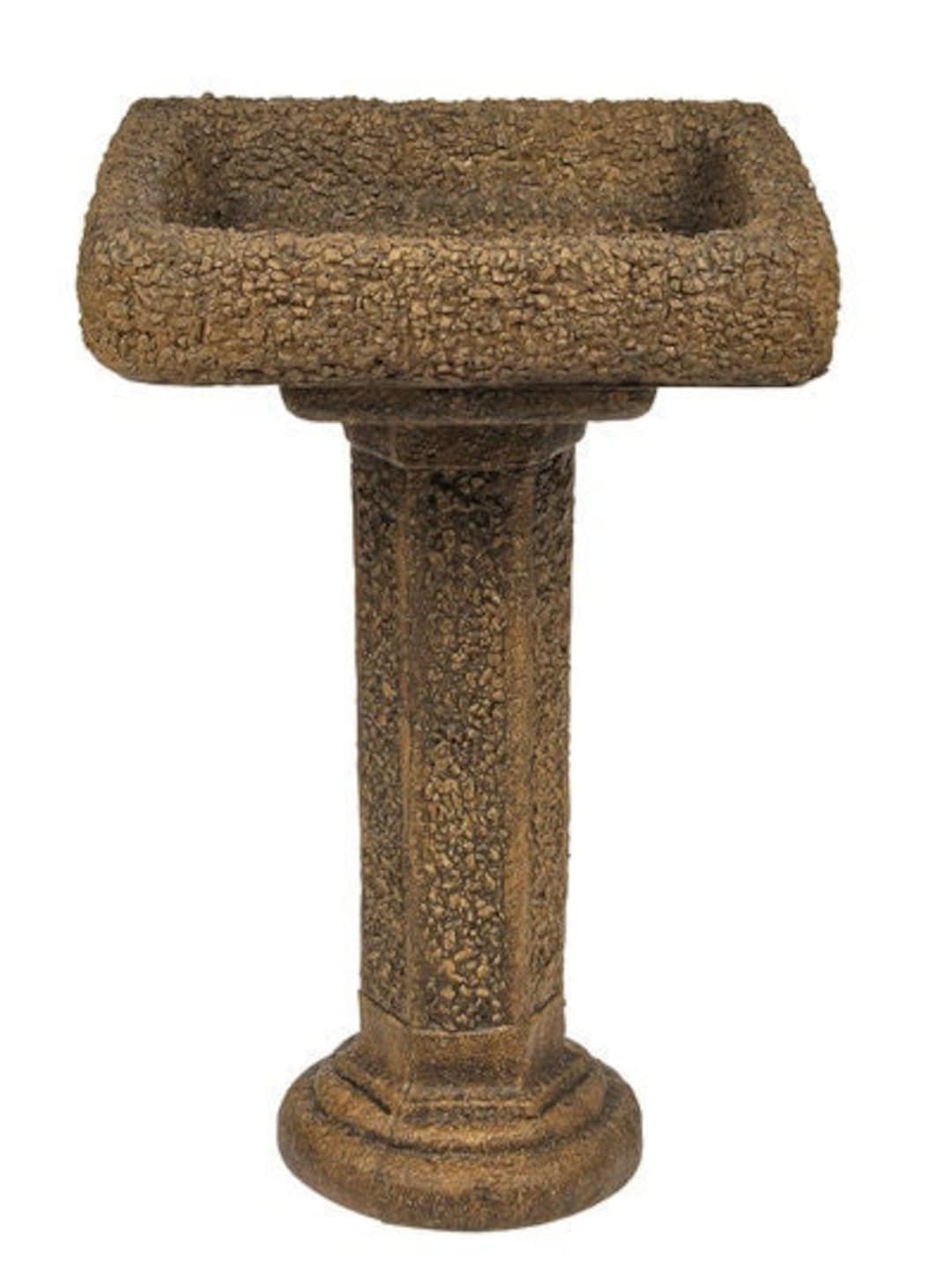 Solid Rock Stoneworks Pebble Birdbath- 28in Tall- Espresso - Etsy
