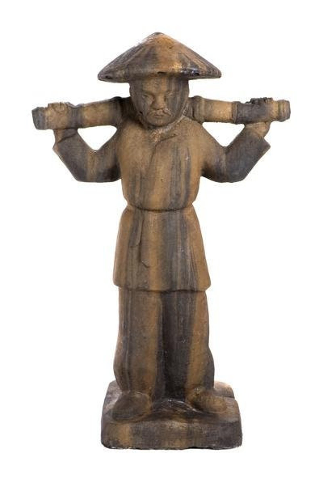 Solid Rock Stoneworks Chinese Worker- 37in Tall- Rust - Etsy