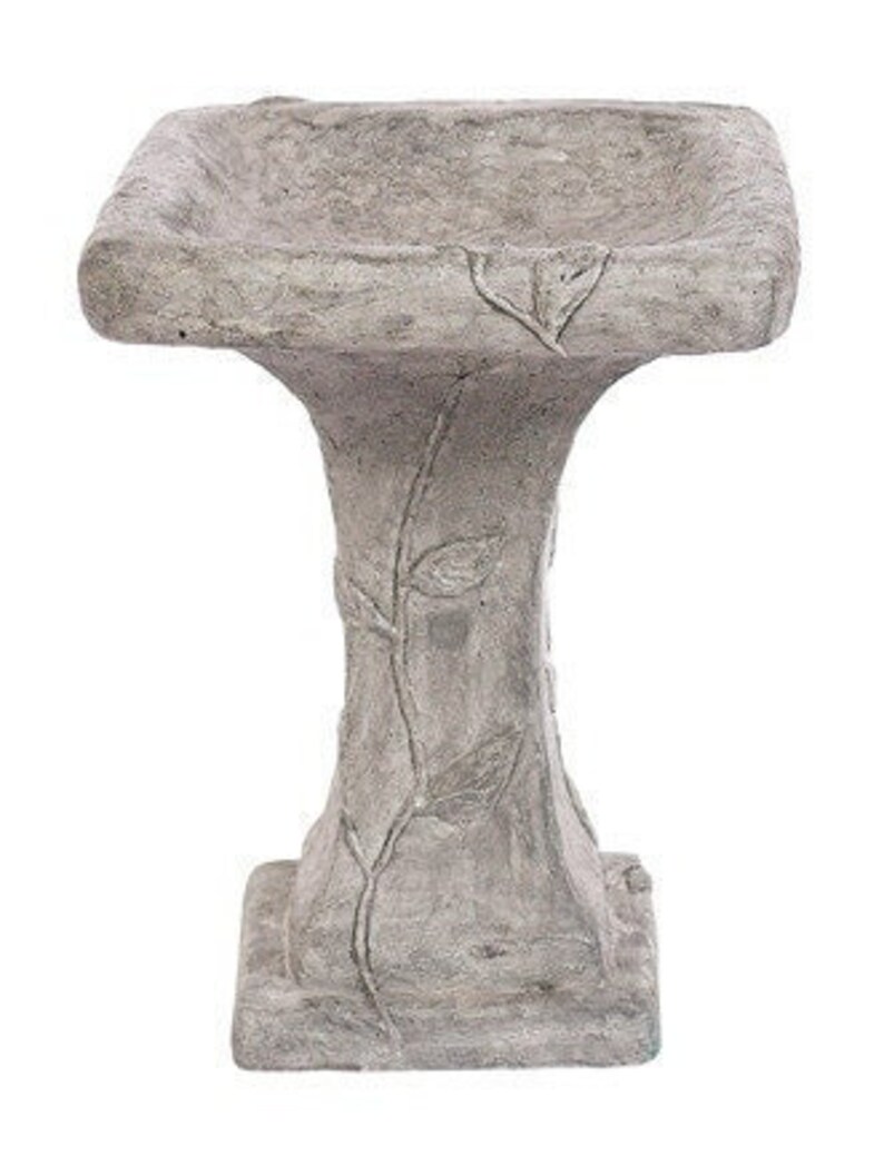 Solid Rock Stoneworks Square Ivy Birdbath 17in Tall Pre Aged - Etsy