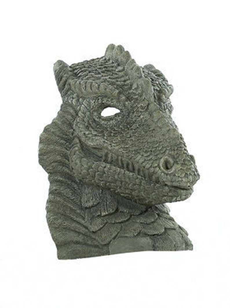 Solid Rock Stoneworks Dragon Head- 16in Tall- Graphite - Etsy