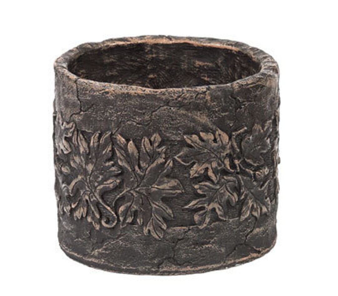 Solid Rock Stoneworks Sm Oak Leaf Planter- 8in Tall- Autumn Brown - Etsy